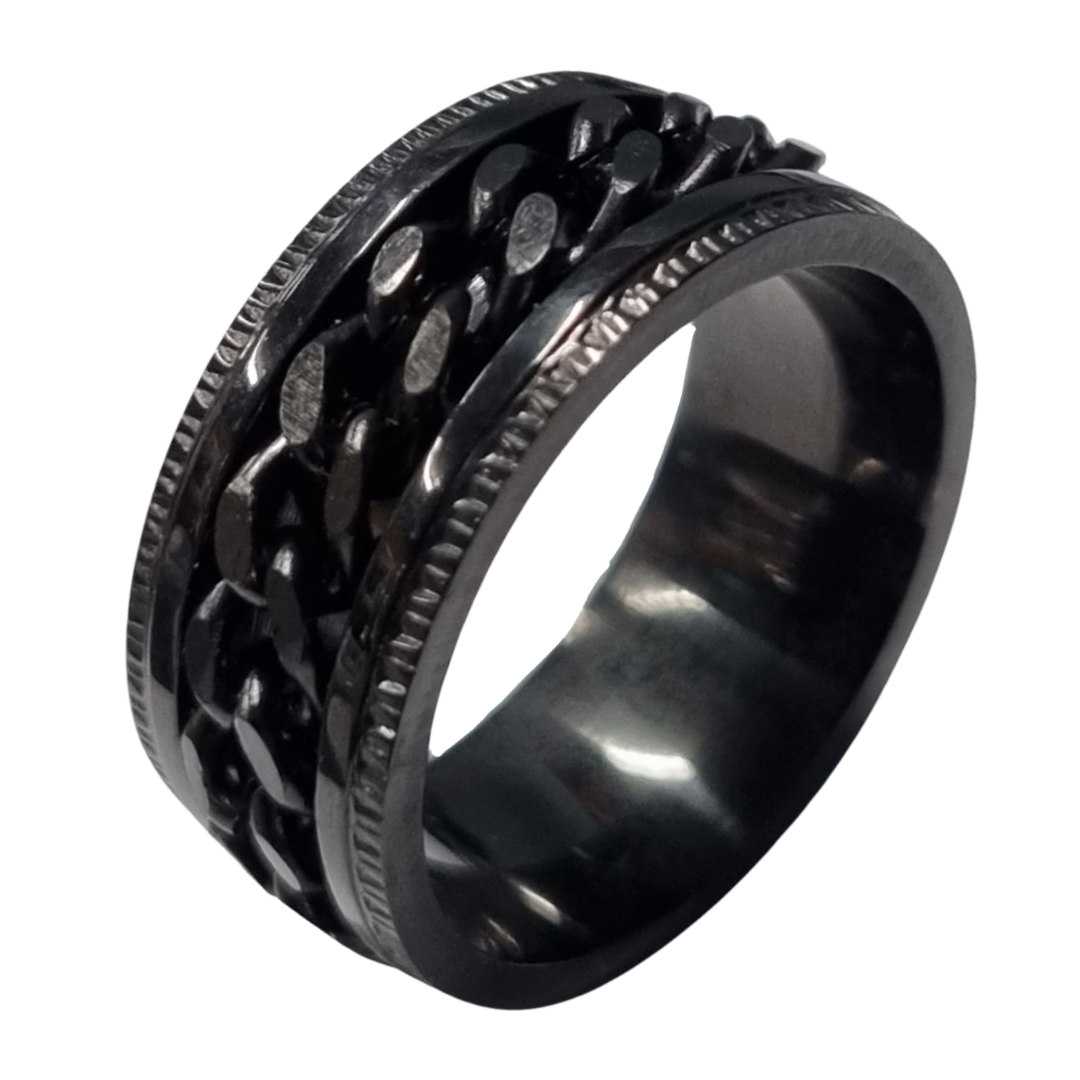 Chain Fidget Ring - Black – Sensory Kingdom