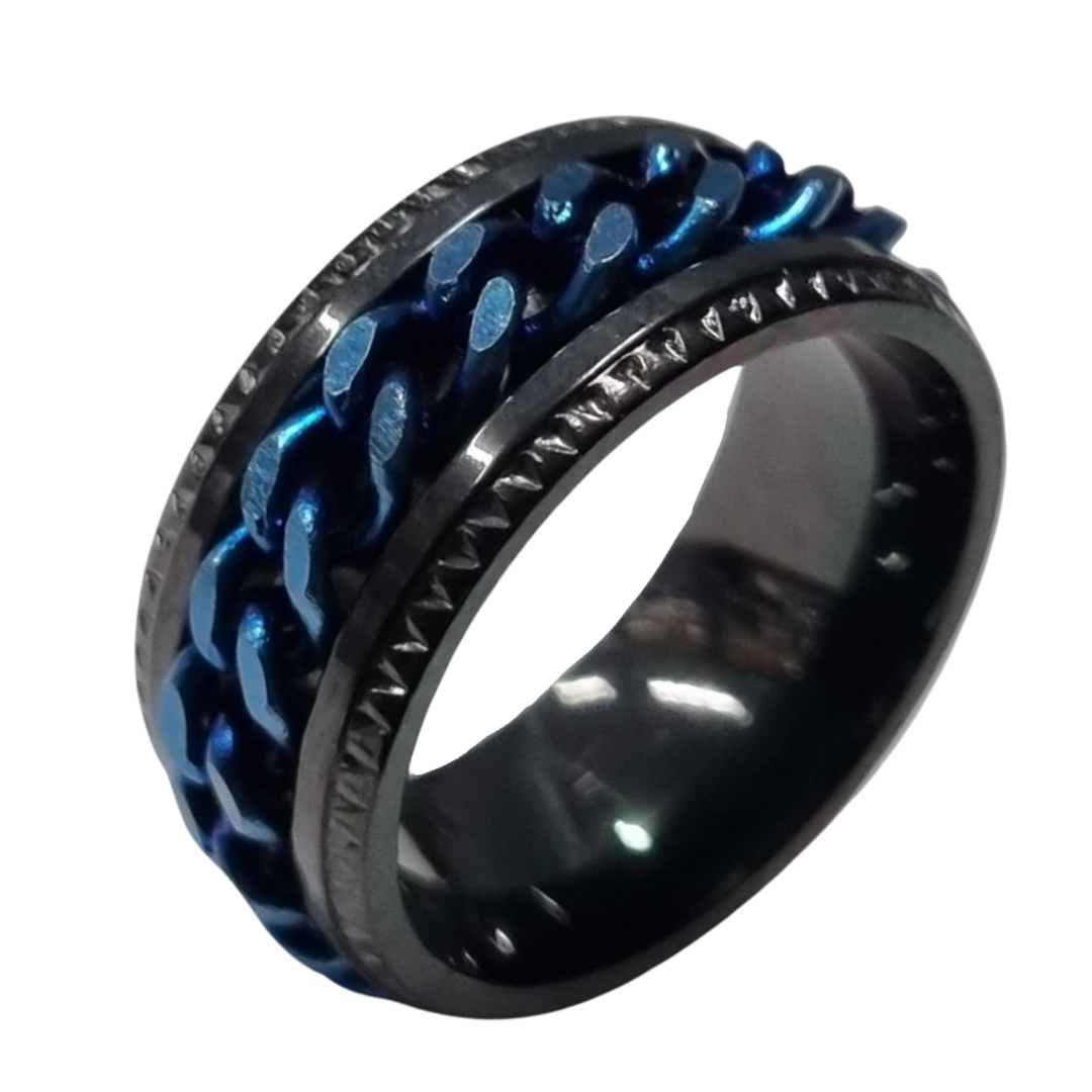Chain Fidget Ring - Black/Blue – Sensory Kingdom
